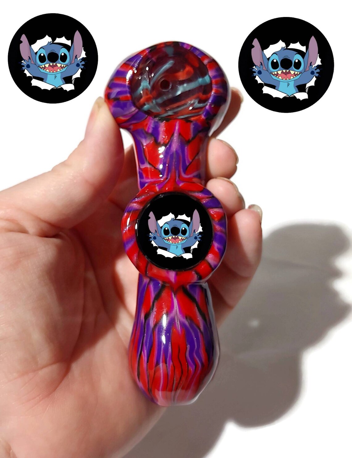 Custom Stitch Surprise Glass smoking pipe girly pipes | Etsy