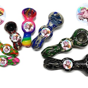 Custom Deadpool Riding a Unicorn Glass smoking pipe girly | Etsy