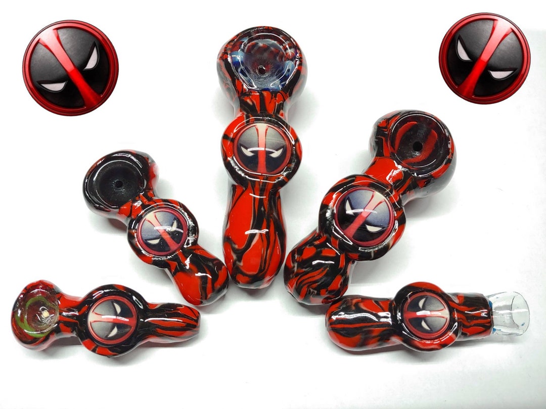 Deadpool Glass Smoking Pipe, Girly Pipes, Unique, Glass Smoking Bowls ...