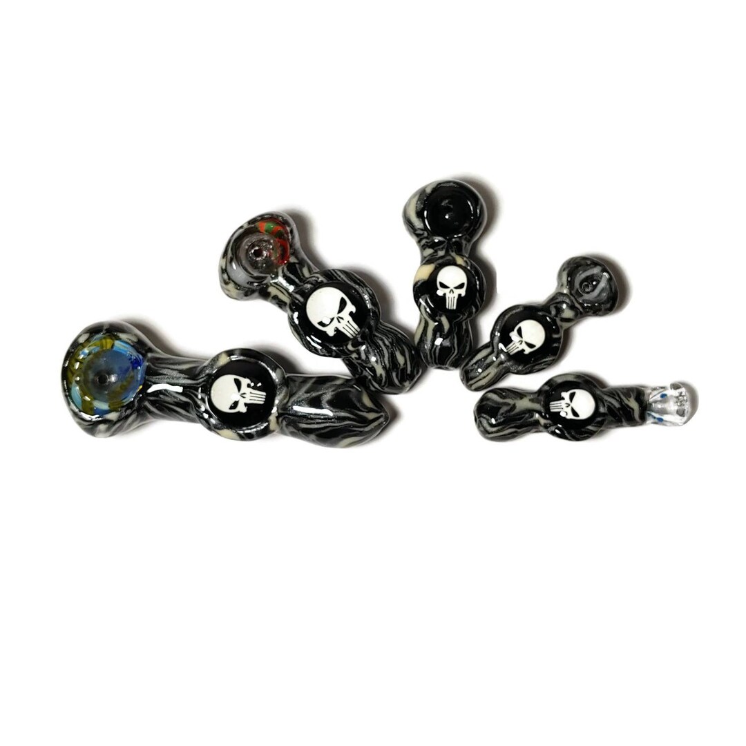Custom Punisher Glass Smoking Pipe, Girly Pipes, Unique, Glass Smoking ...