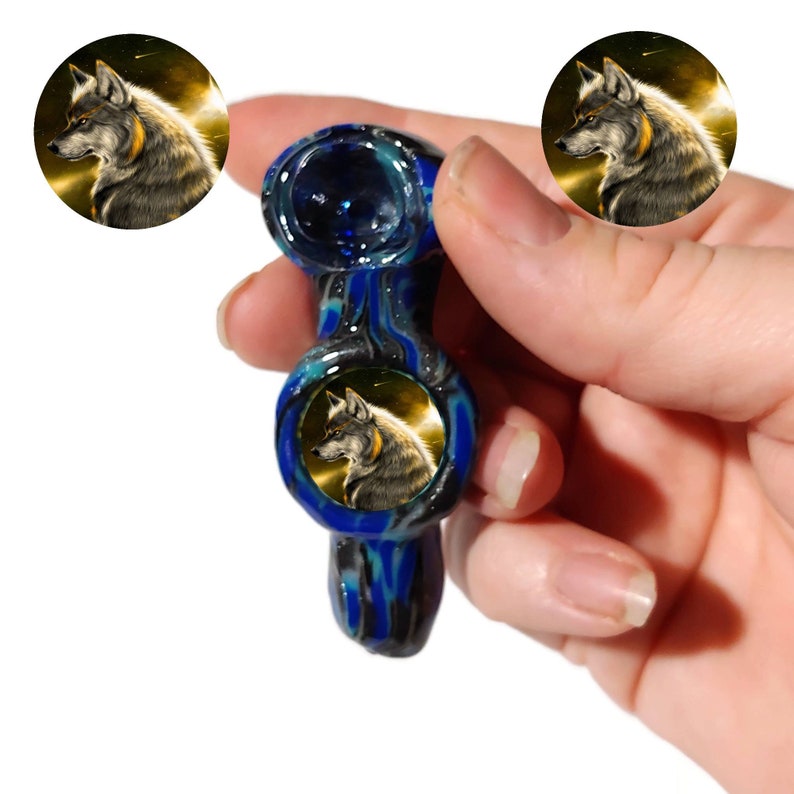 Custom Regal Wolf Glass Smoking Pipe Girly Pipes Unique - Etsy