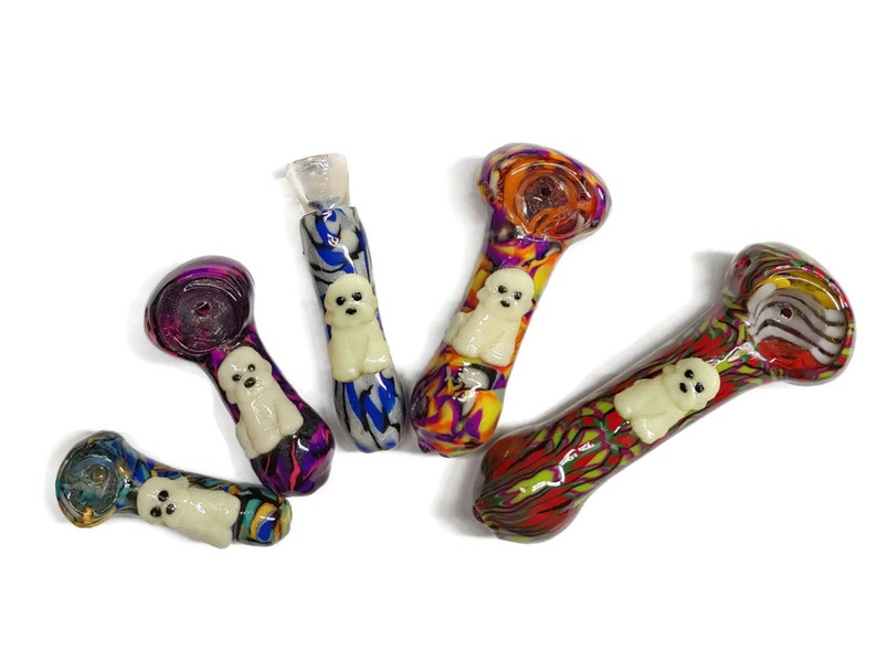 Custom Fluffy Dog Glass smoking pipe girly pipes unique | Etsy