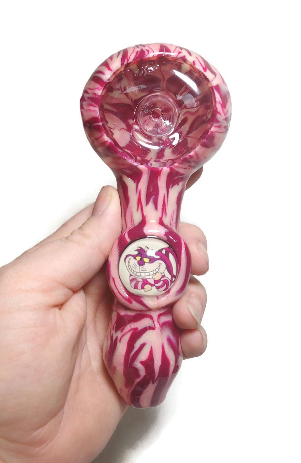 Cheshire Cat Glass Smoking Pipe Girly Pipes Unique Glass - Etsy