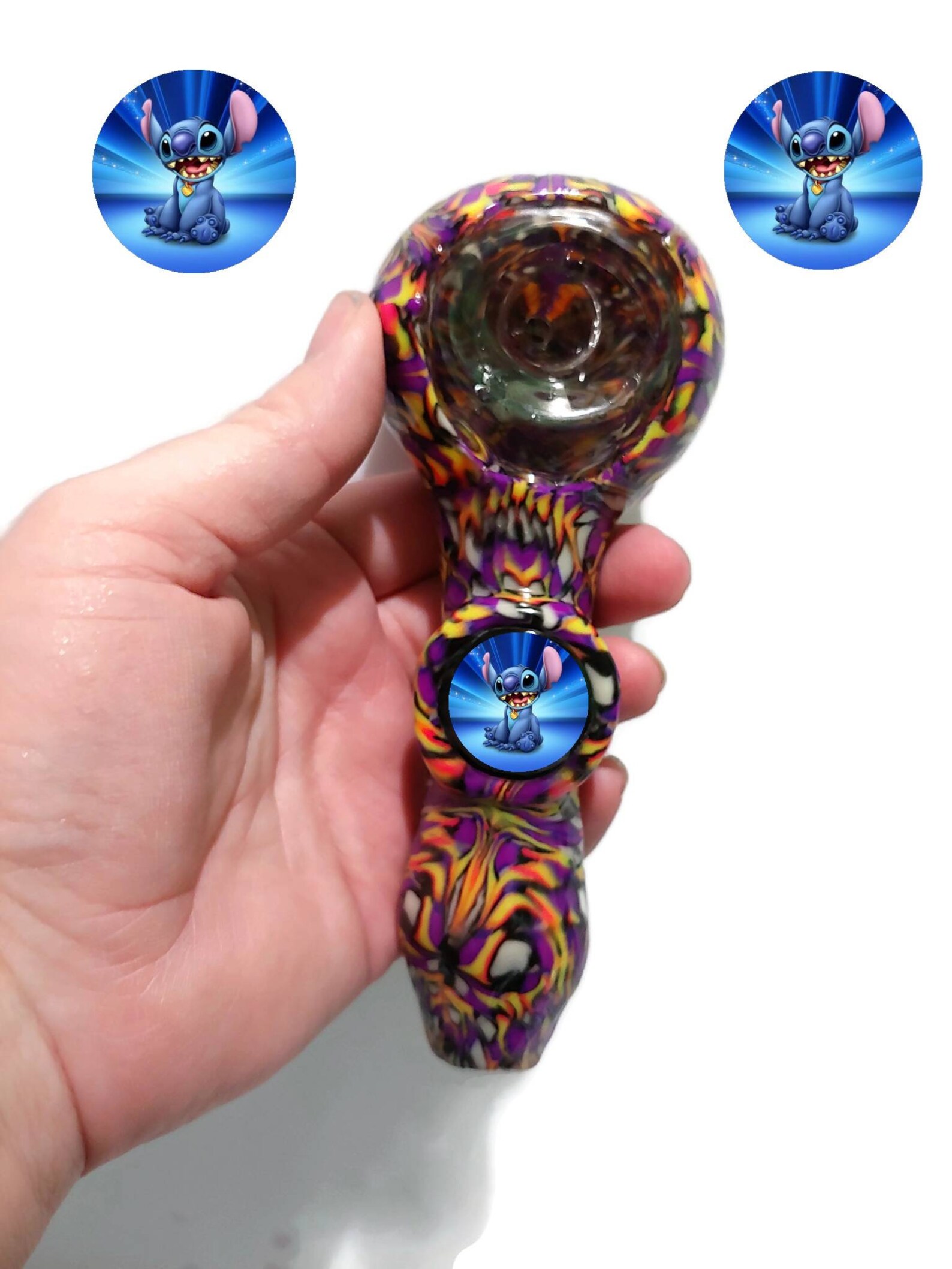 Custom Amazing Stitch Glass Smoking Pipe Girly Pipes | Etsy