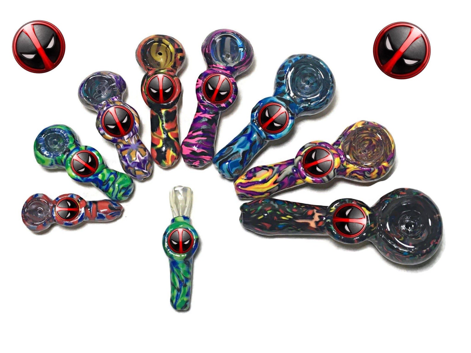 Custom Deadpool Glass smoking pipe girly pipes unique glass | Etsy