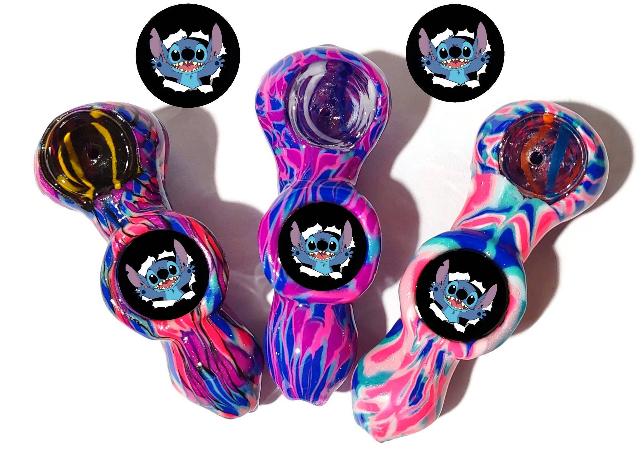 Custom Stitch Surprise Glass smoking pipe girly pipes | Etsy