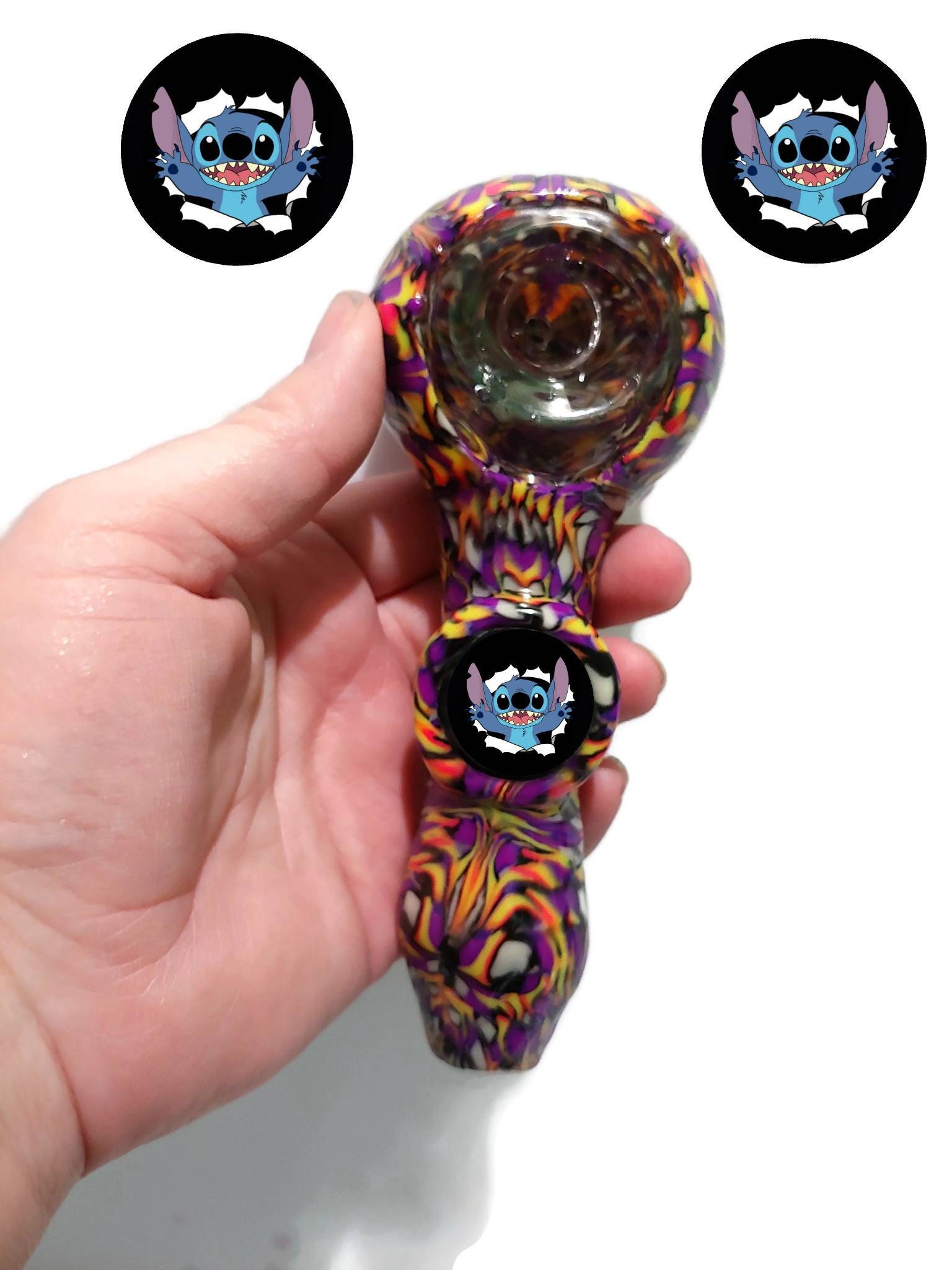 Custom Stitch Surprise Glass smoking pipe girly pipes | Etsy