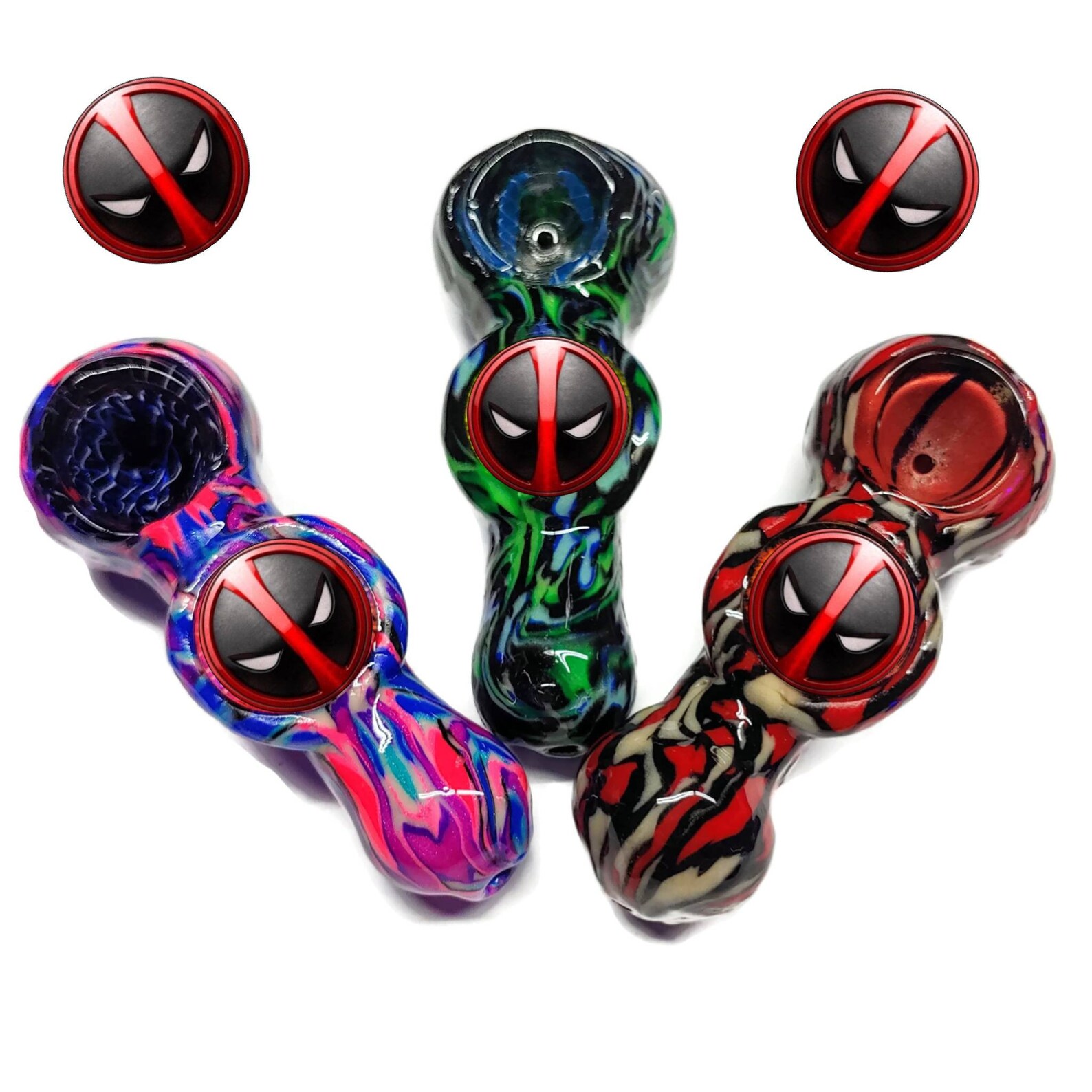 Custom Deadpool Glass Smoking Pipe Girly Pipes Unique Glass - Etsy