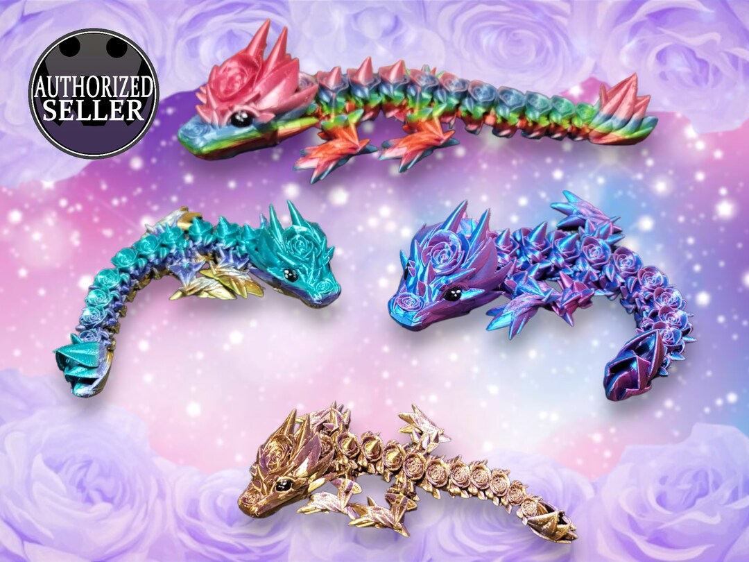 3d Printed Baby Rose Dragon as Seen on Tiktok, Dragon Fidget Toy, Flexi ...