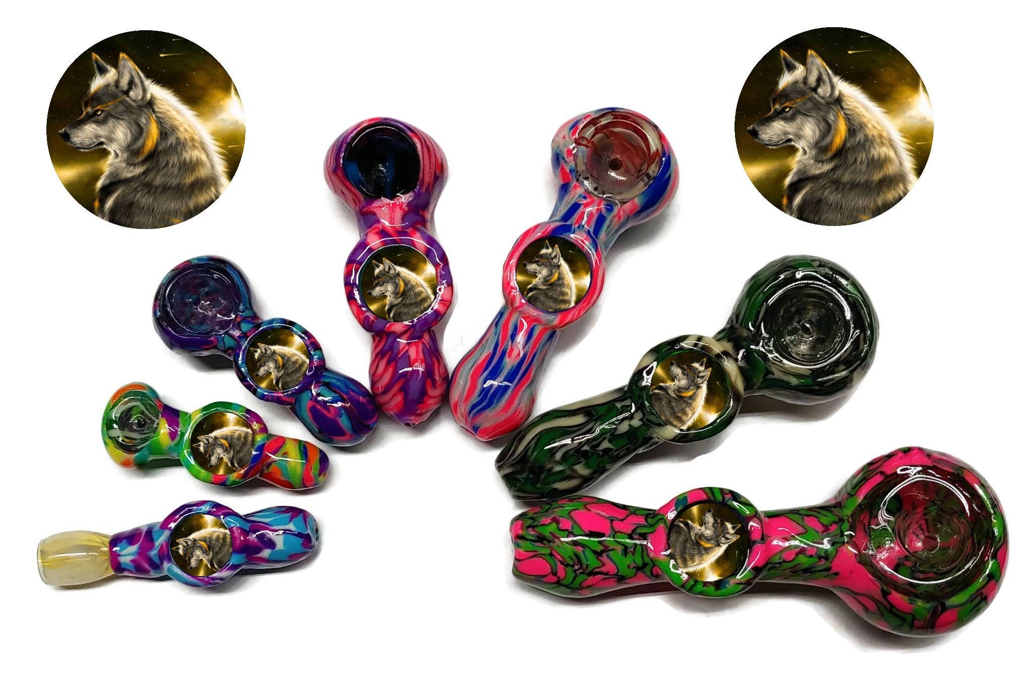 Custom Regal Wolf Glass smoking pipe girly pipes unique | Etsy