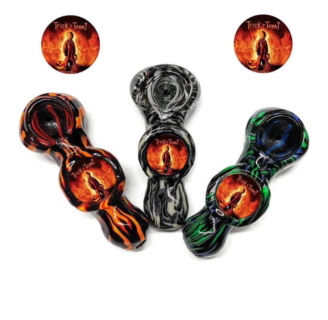 Custom Trick or Treat Glass Smoking Pipe, Glass Smoking Bowl, Clay Pipe ...