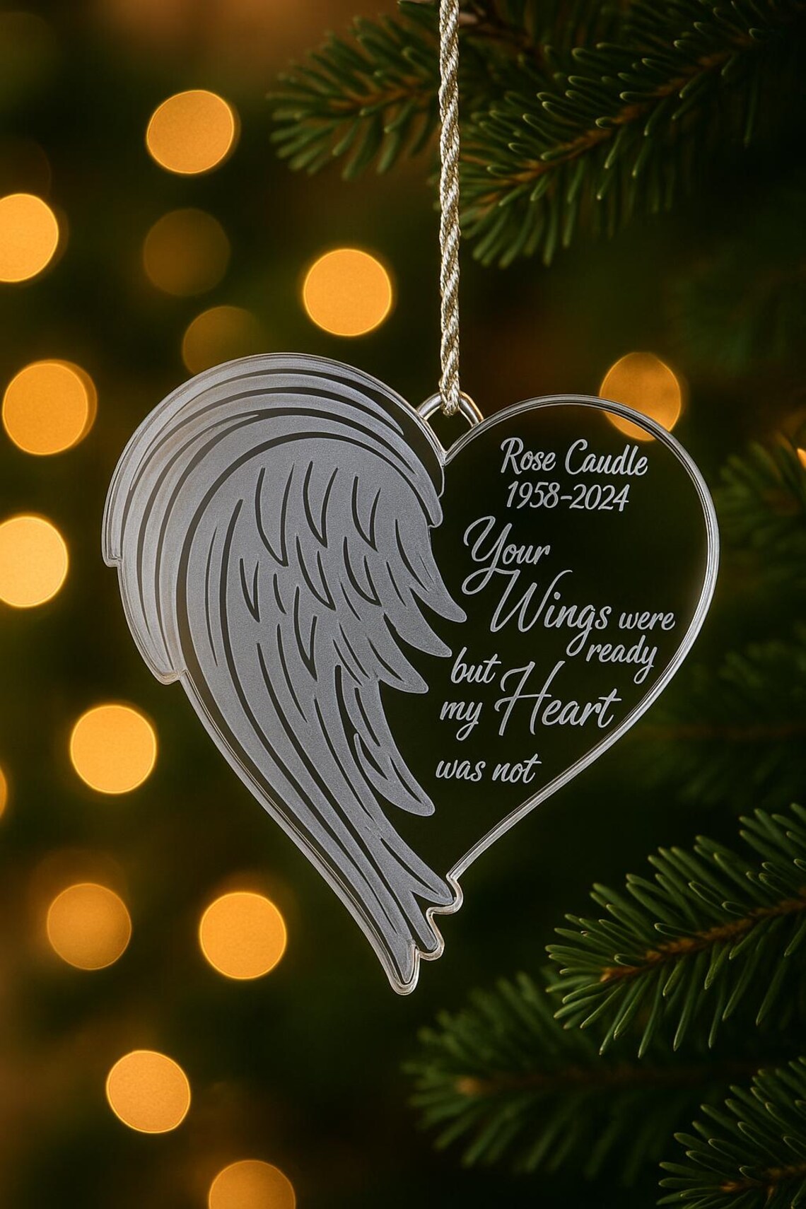 Personalized Memorial Angel Wings Ornament – Acrylic Keepsake - Etsy