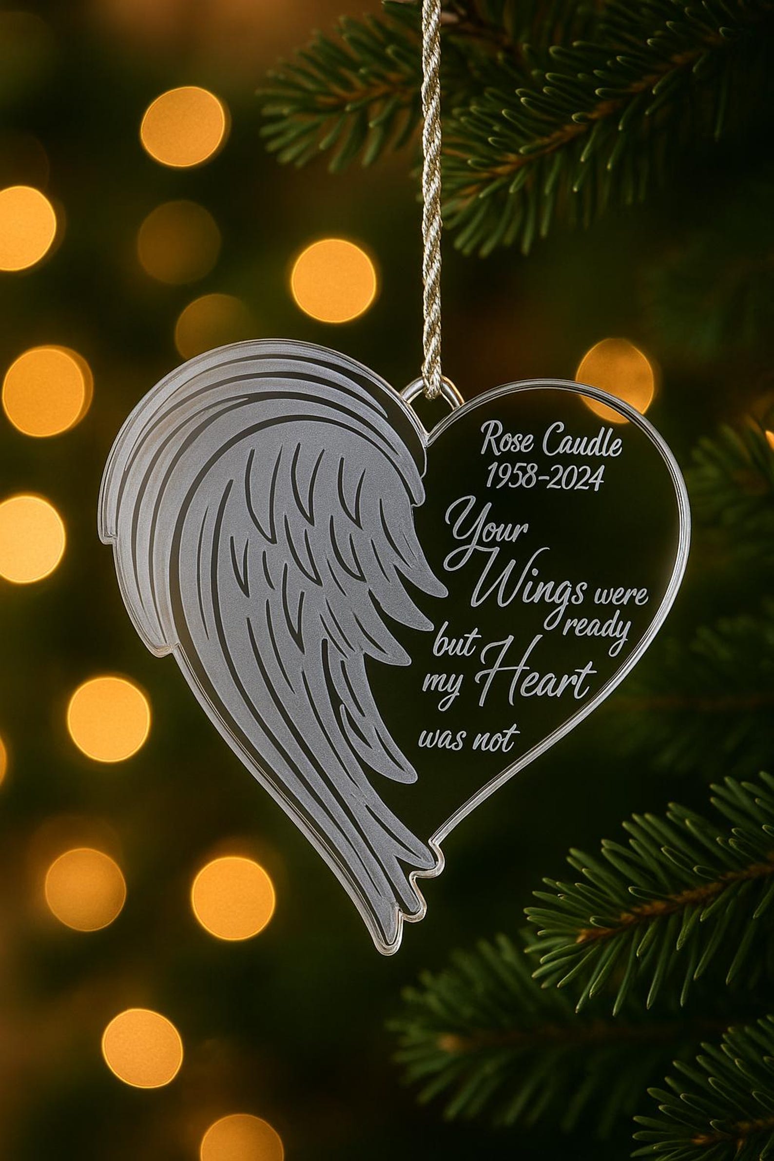 Personalized Memorial Angel Wings Ornament – Acrylic Keepsake - Etsy