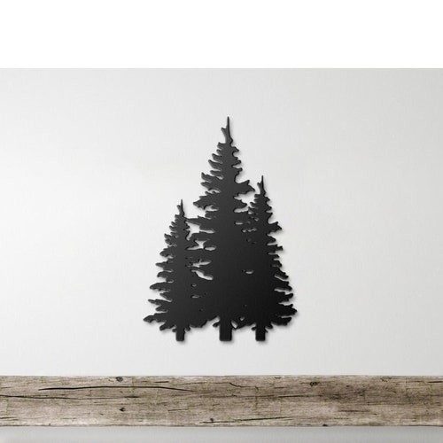 Metal Pine Trees Sign Trees Wall Art Lodge Cabin Decor - Etsy