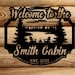Cabin Sign, Cabin Lake House, Personalized Cabin Metal Sign, Lodge ...
