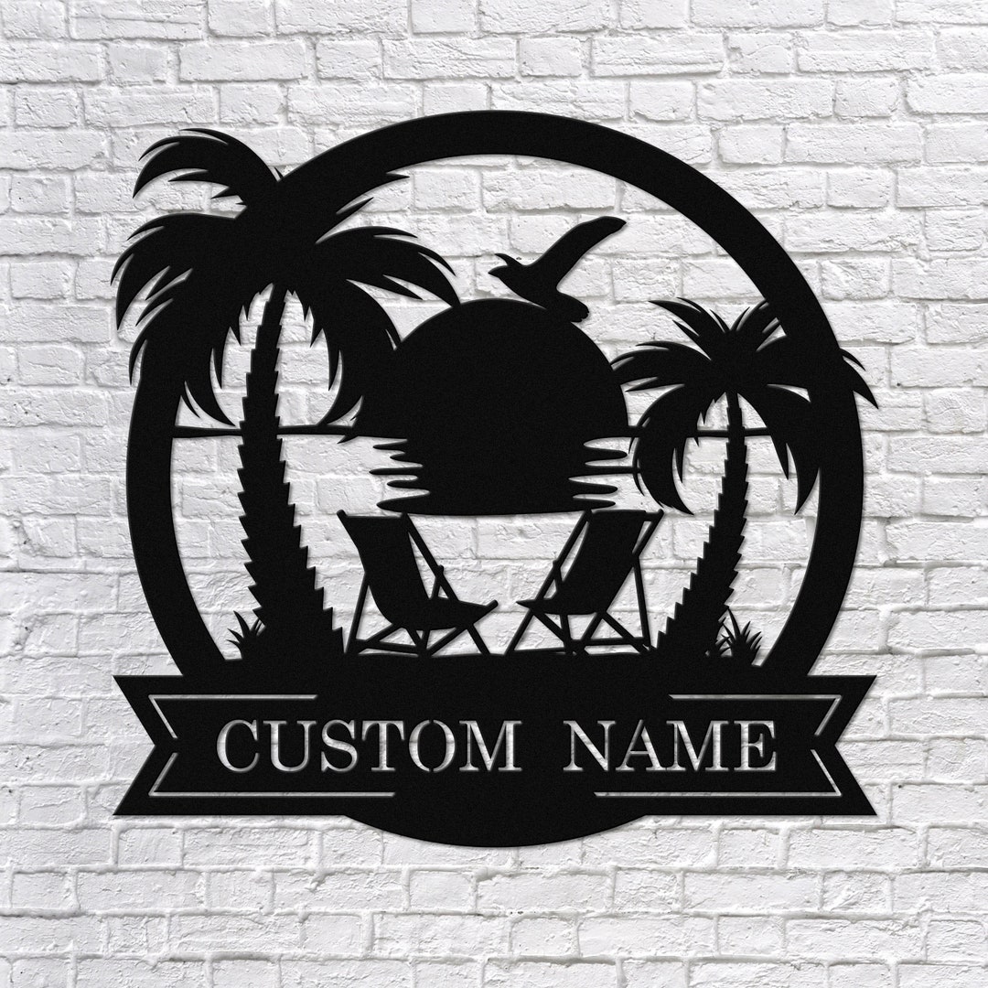 Custom Family Name Beach Sign, Metal Beach House Sign, Beach House ...