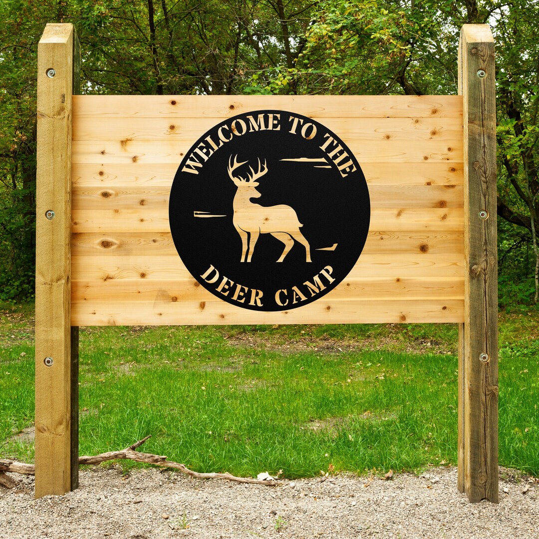 Deer Sign, NEW Deer Antler Decor, Deer Hunter Gift, Deer Camp Sign ...
