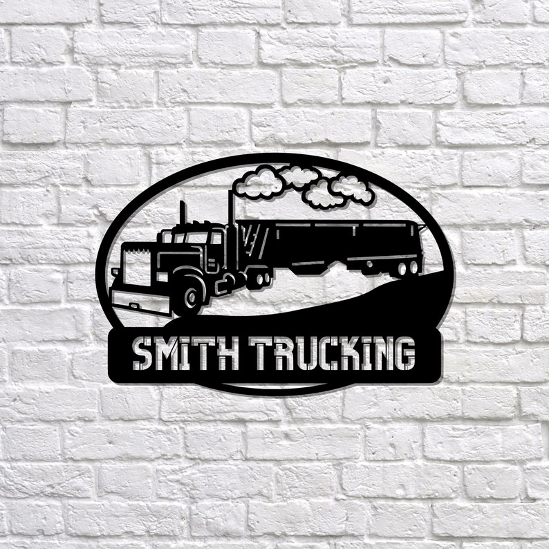 Semi Truck Metal Sign Semi Truck Monogram Custom Monogram - Etsy