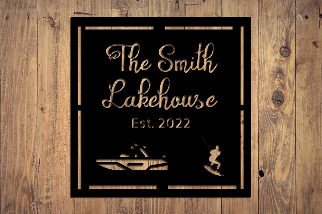 Personalized Lake House Sign-lake House Sign-wakeboard Decor-metal ...