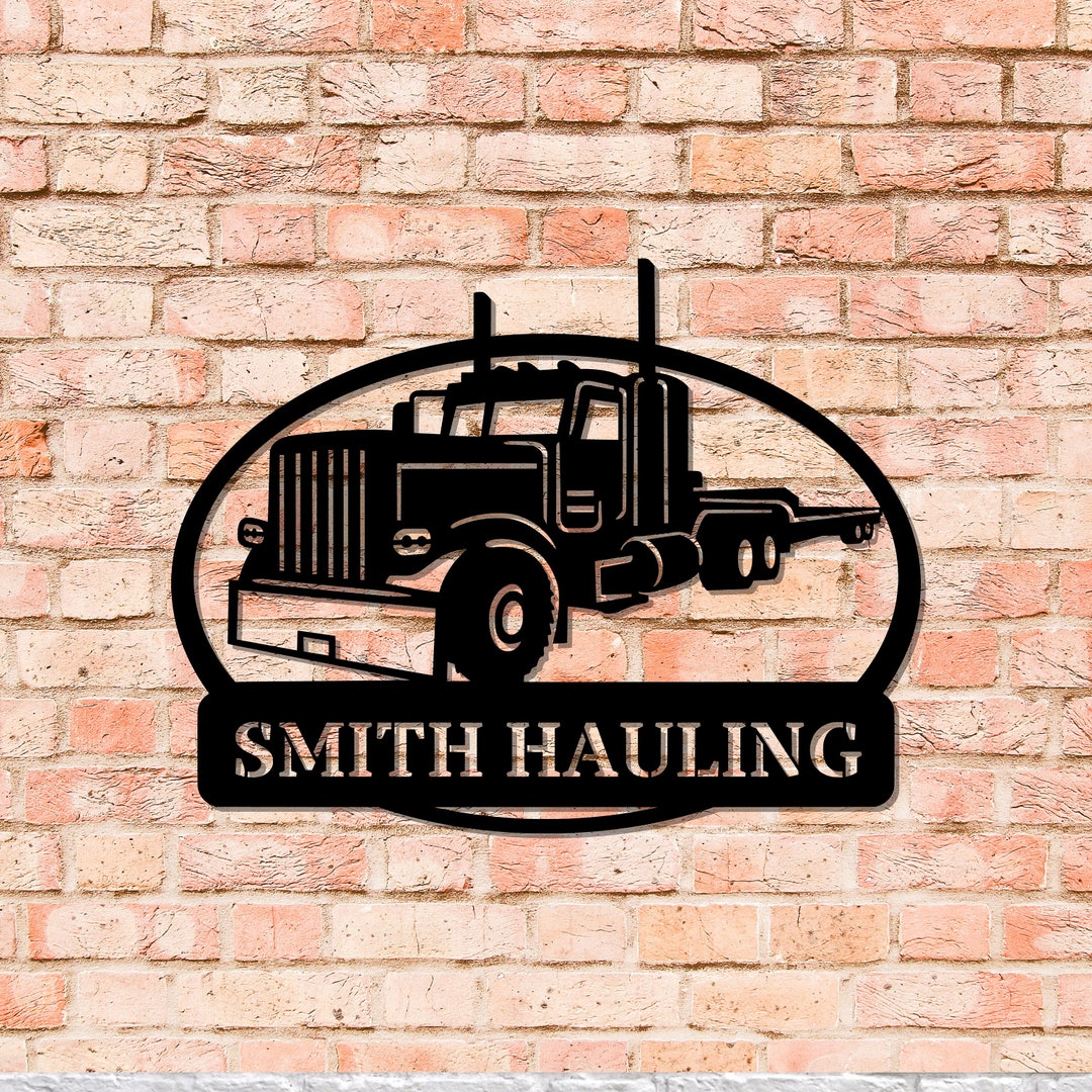 Semi Truck Metal Sign - Semi Truck Monogram - Custom Monogram - Metal ...