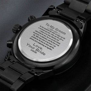 Groom Gift From Bride on Wedding Day, Engraved Watch for Groom ...