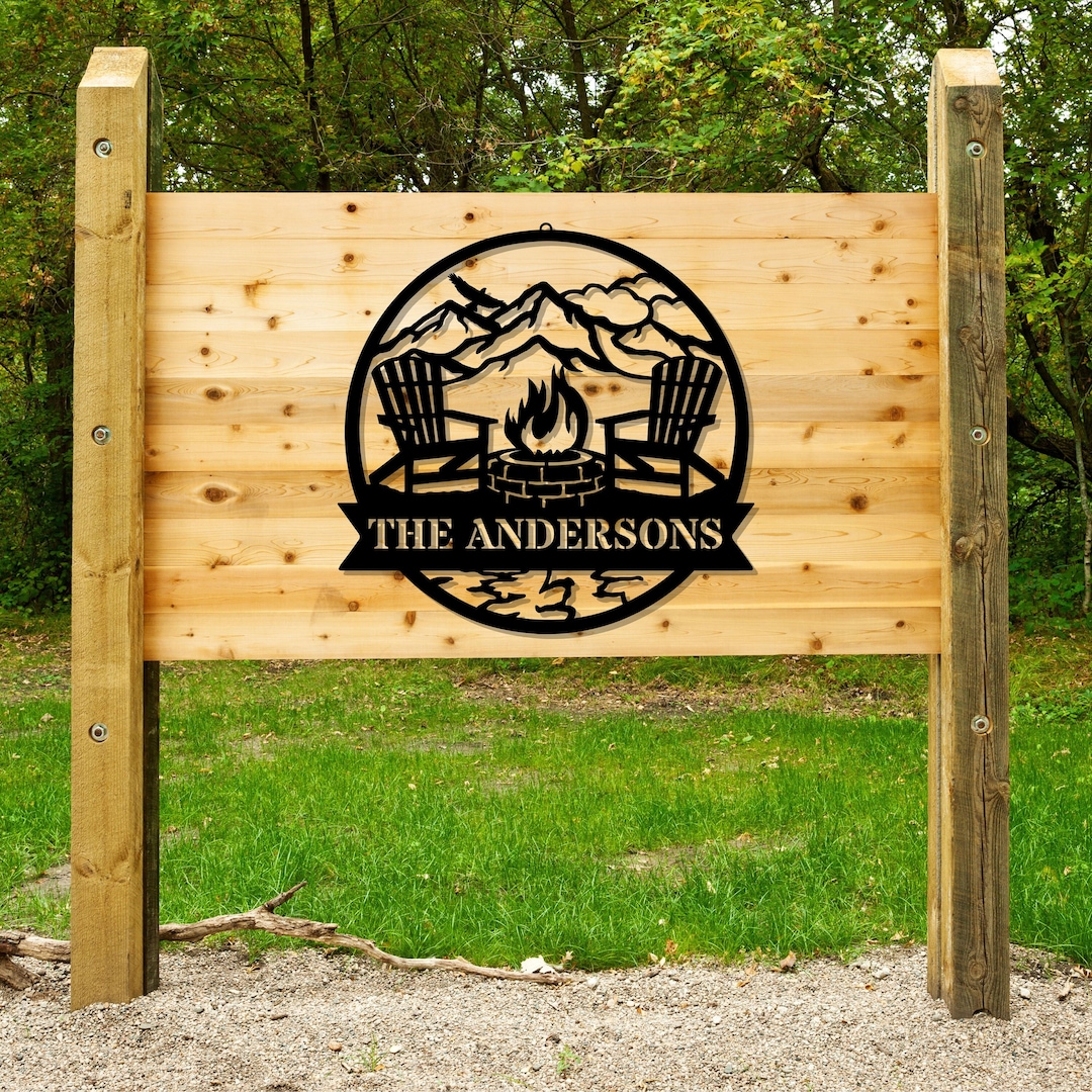 Metal Outdoor Sign | Custom Campfire Sign | Camper Decor | Personalized ...