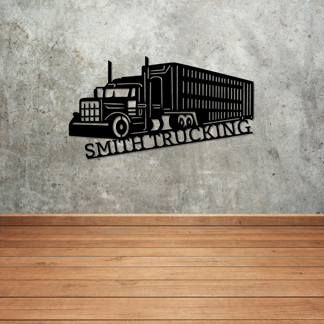 Semi Truck Metal Sign- Bull Hauler - Semi Truck Monogram - Custom ...