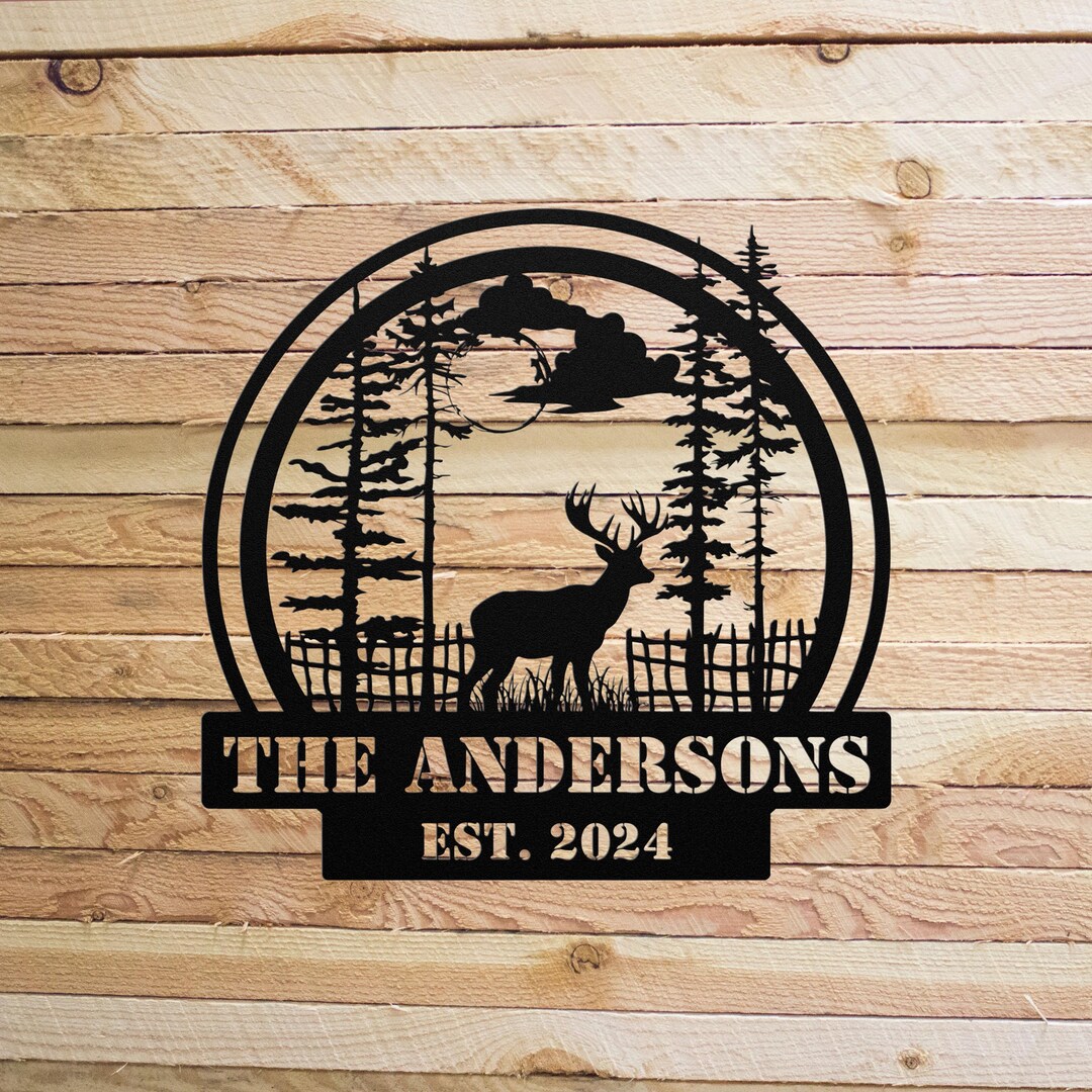 Metal Outdoor Sign | LAKE SCENE | Custom Campfire Sign | Camper Decor ...