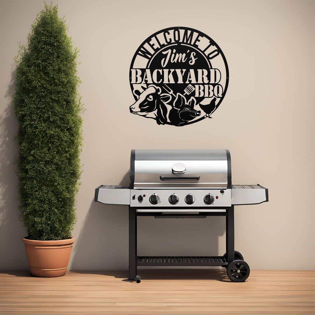 Personalized Metal Barbecue Wall Sign, Custom Grill Sign, Barbecue Sign ...