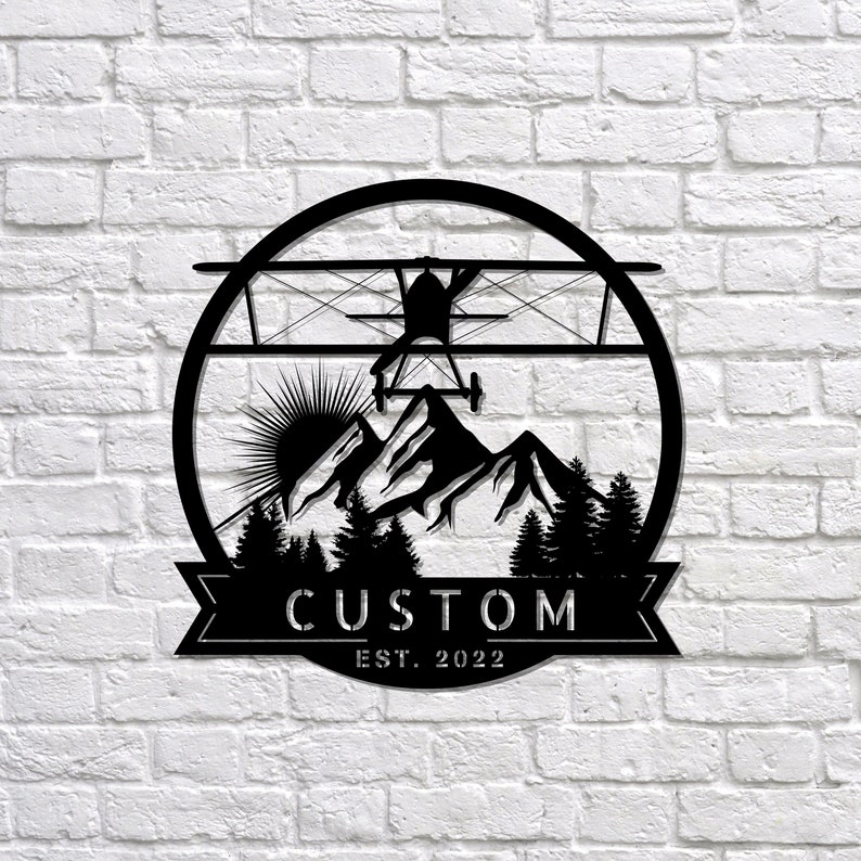 Airplane Monogram Side View Sign Pilot Gifts Mountain - Etsy