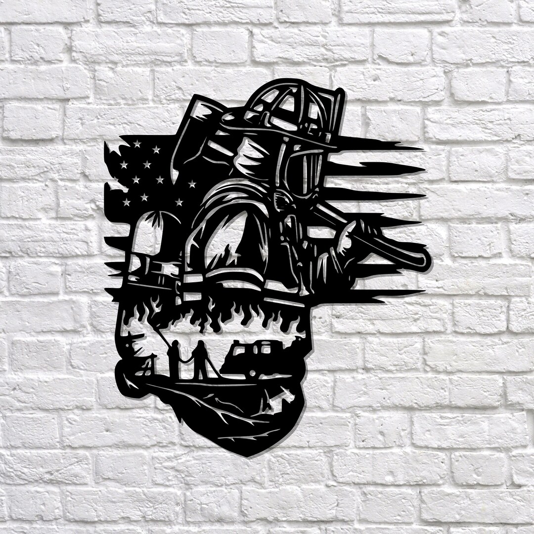 Firefighter Metal Art Sign / Firefighter Metal Sign / Multi Colors Sign ...