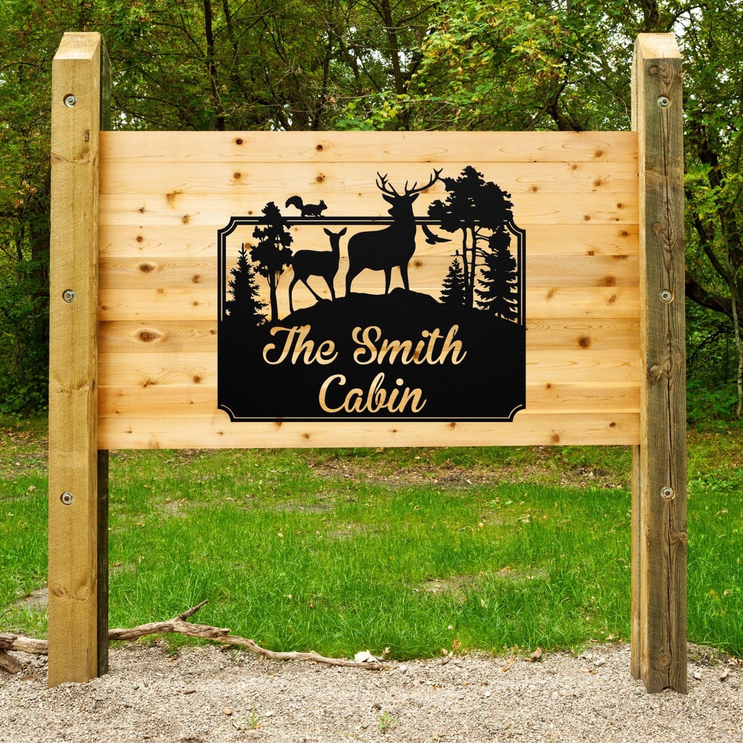 Custom Cabin Sign, Cabin Signs, Lodge Decor, Cabin Decor, Metal Camping ...