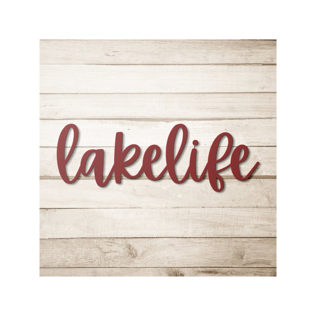 Lakelife Metal Sign - Lake Decor - Lakehouse Sign - Metal Words - Lake ...