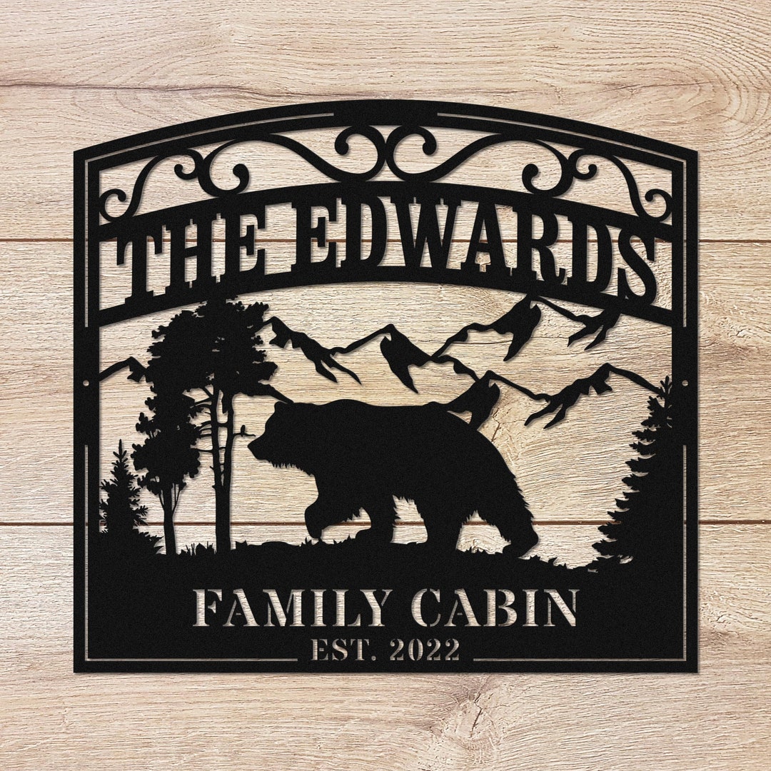 Personalized Cabin Metal Sign, Cabin Sign, Lodge Decor, Cabin Decor ...
