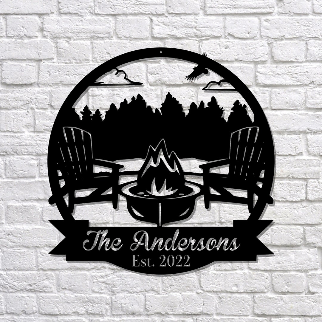 Metal Outdoor Sign | Custom Campfire Sign | Camper Decor | Personalized ...