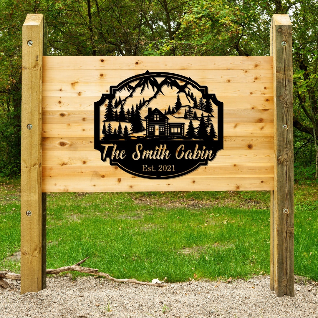 Personalized Cabin Metal Sign, Cabin Sign, Lodge Decor, Cabin Decor ...