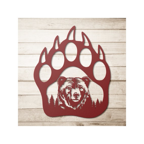 Metal Wall Decor Metal Bear Art Bear Claw Decoration Nature - Etsy
