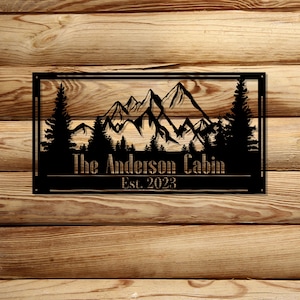 Personalized Cabin Metal Sign, Cabin Sign, Lodge Decor, Cabin Decor ...