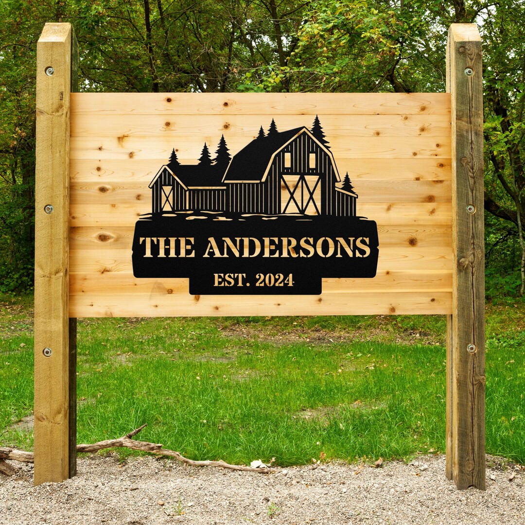 Custom Metal Ranch Sign Metal Barn Sign Name Sign Metal Farm Sign Metal ...