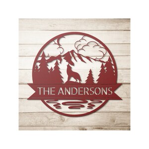 Personalized Howling Wolf Metal Ranch Sign Outdoor Weatherproof Sign ...