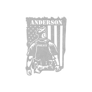 Personalized Police Sign for Home, Metal Wall Art, Police Officer Gifts ...