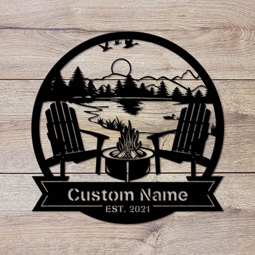 Campfire Sign, Metal Camping Sign, Fire Pit Sign, Camping Personalized ...