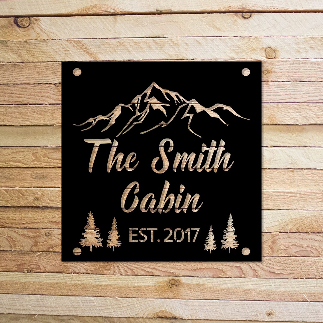 Personalized Metal Cabin Sign Mountain Wedding Established - Etsy