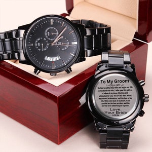 Groom Gift From Bride on Wedding Day, Engraved Watch for Groom ...