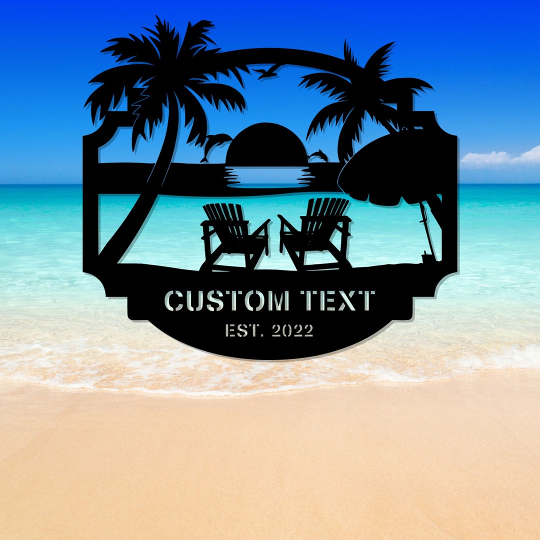 Personalized Tropical Patio or Pool Sign, Custom Tropical Sign - Etsy