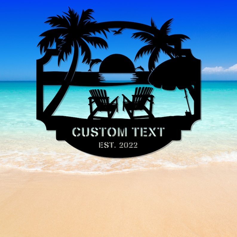Personalized Tropical Patio or Pool Sign, Custom Tropical Sign - Etsy