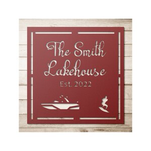 Personalized Lake House Sign-lake House Sign-wakeboard Decor-metal ...