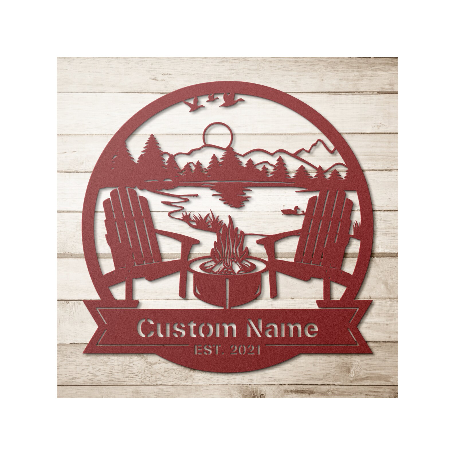 Campfire Sign, Metal Camping Sign, Fire Pit Sign, Camping Personalized ...