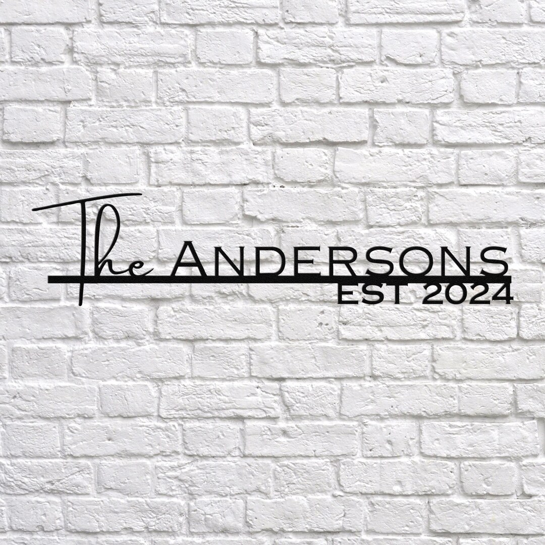 Custom Name Sign, Personalized Family Name Metal Sign, Last Name Plaque ...