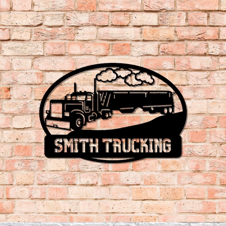 Semi Truck Metal Sign Semi Truck Monogram Custom Monogram - Etsy
